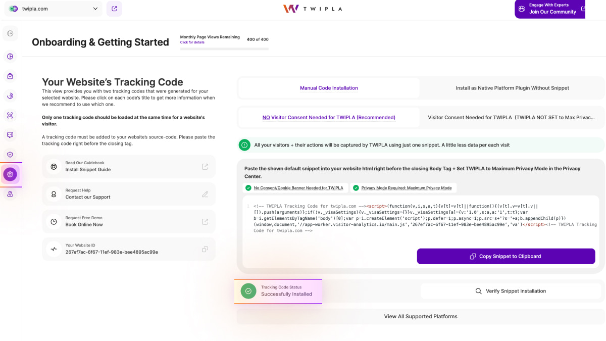 How to install TWIPLA on HTML websites - TWIPLA