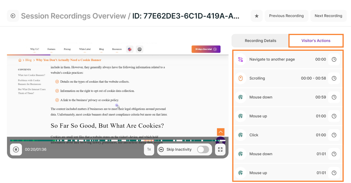 Session Recordings | Watch and Optimize Your Website